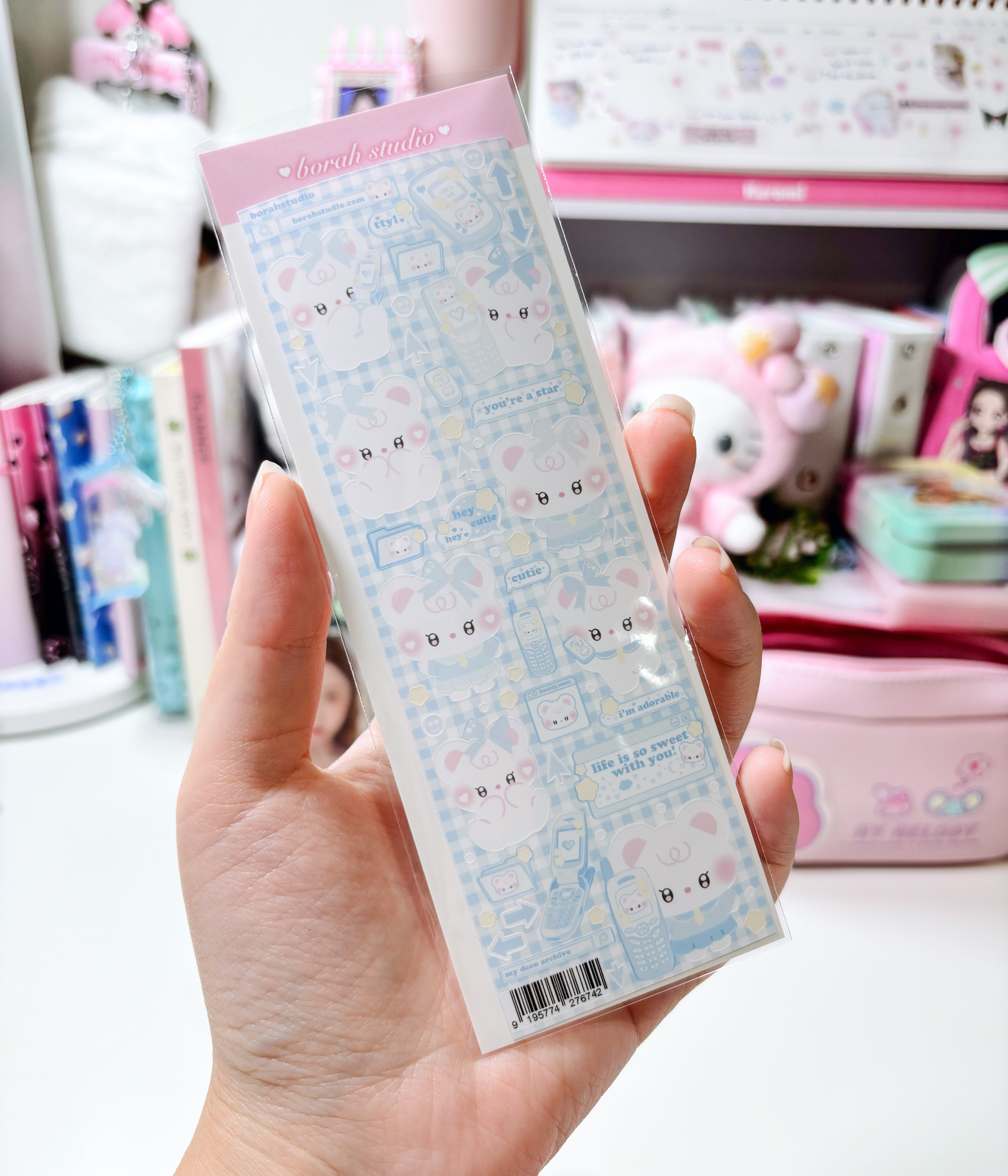 [borahstudio] Honey's Cute Inbox Deco Sticker Sheet (Blue) – Borah Studio