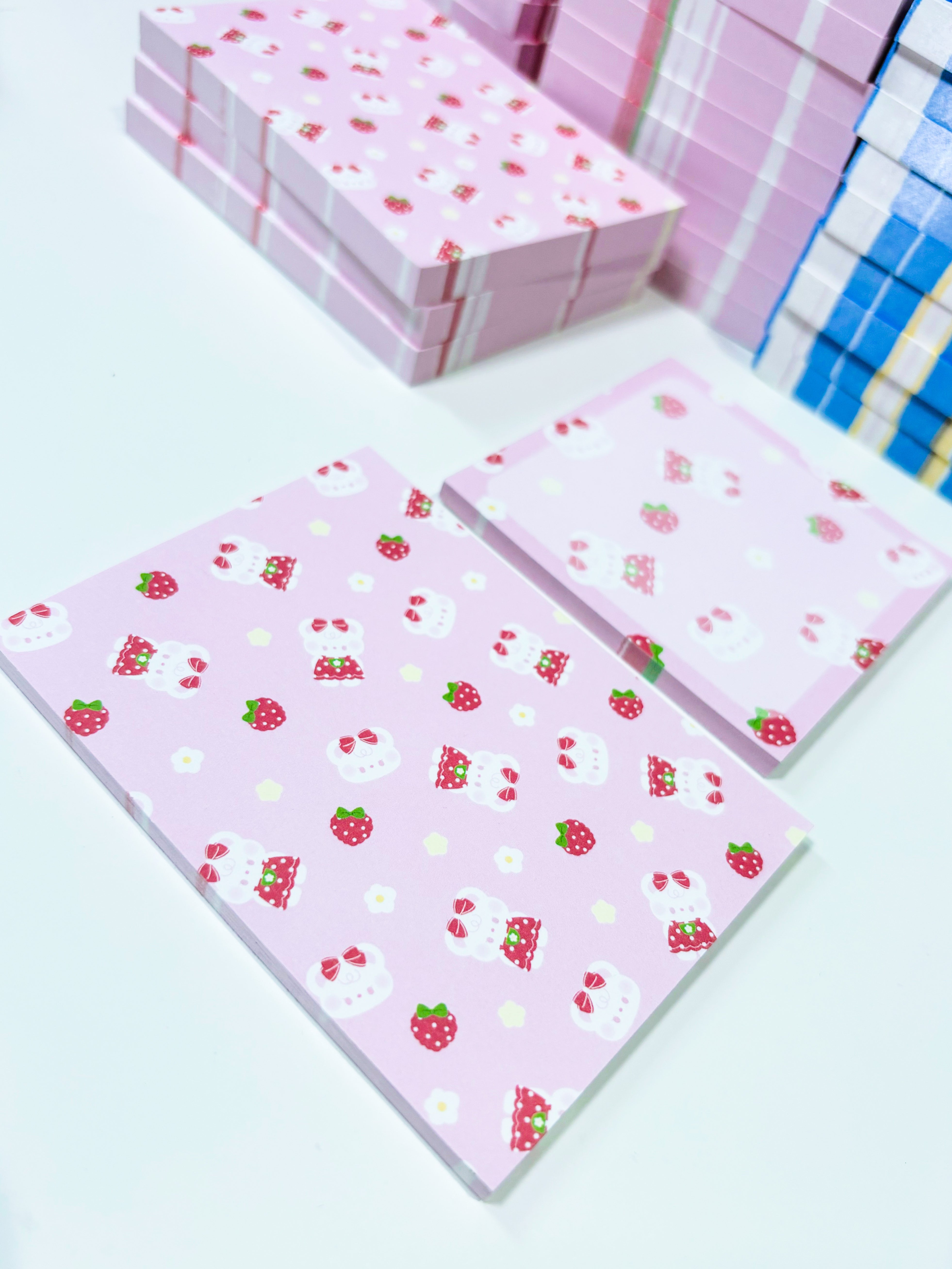 [borahstudio] Honey Strawberry Memo Pad (2 Sizes) – Borah Studio