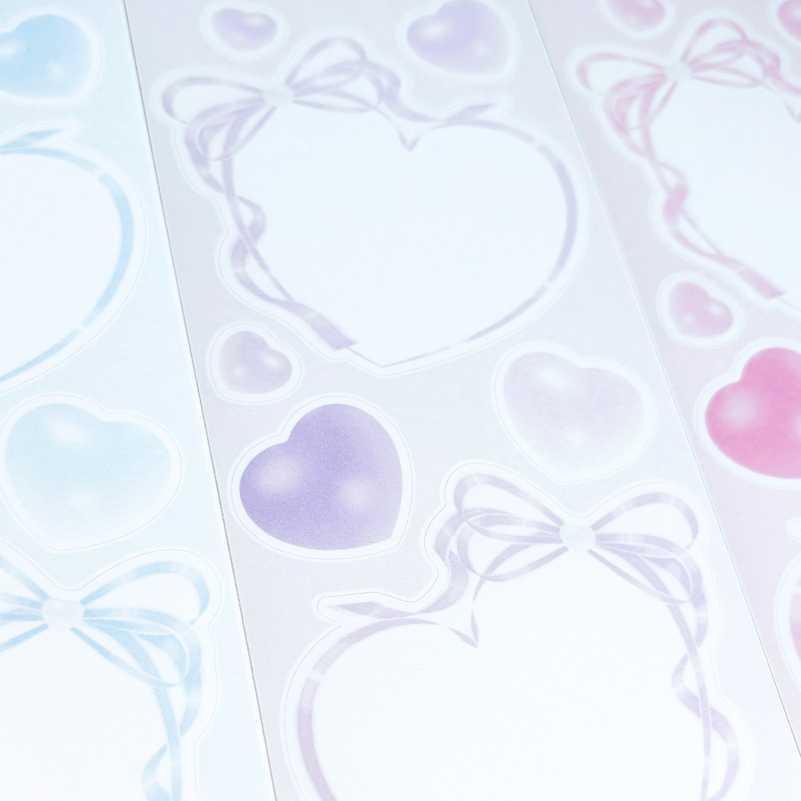 [borahstudio] Ribbon Heart Memo Sticker (3 colors) – Borah Studio