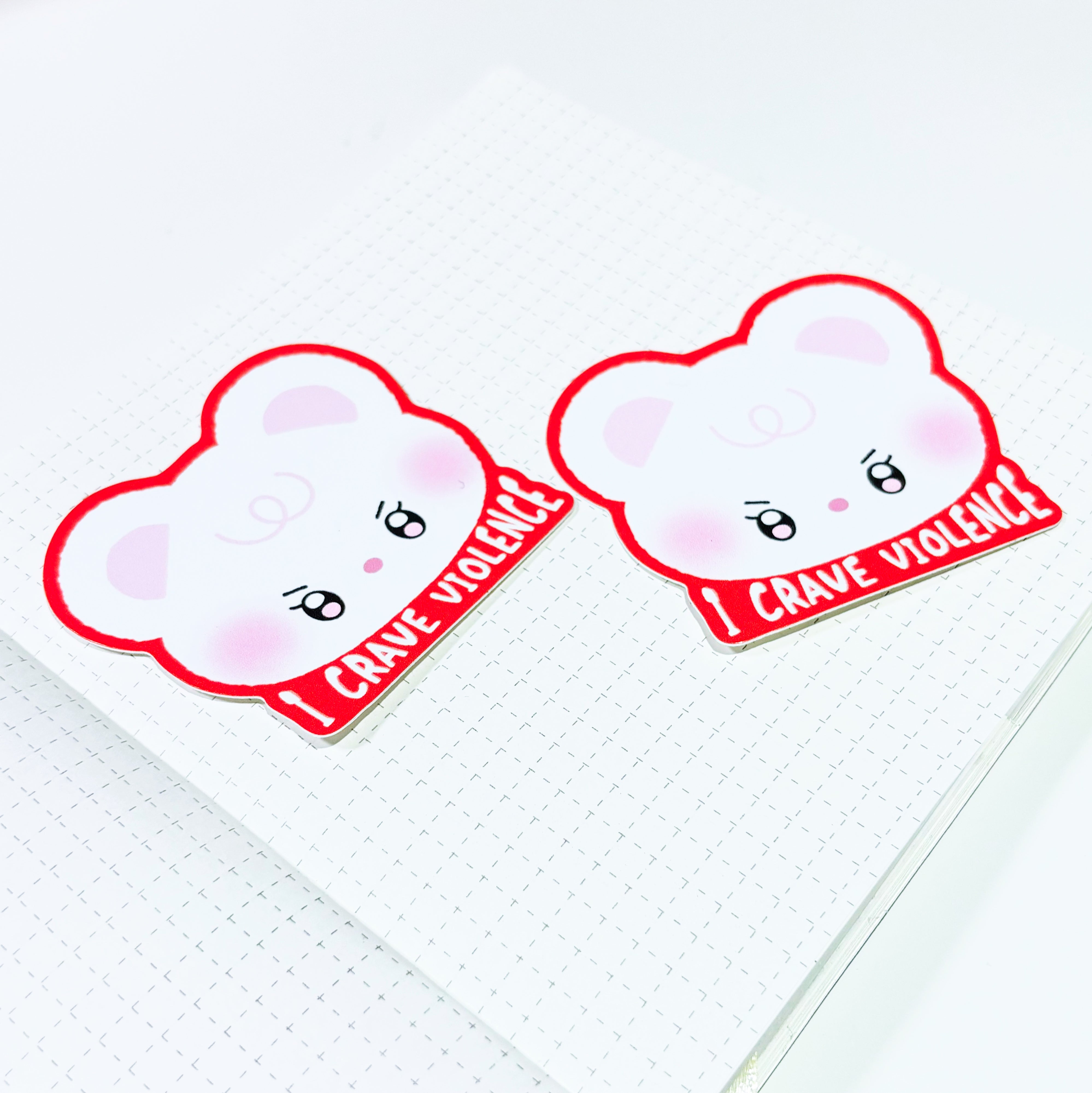 [borahstudio] "I Crave Violence" Honey Die Cut Sticker – Borah Studio