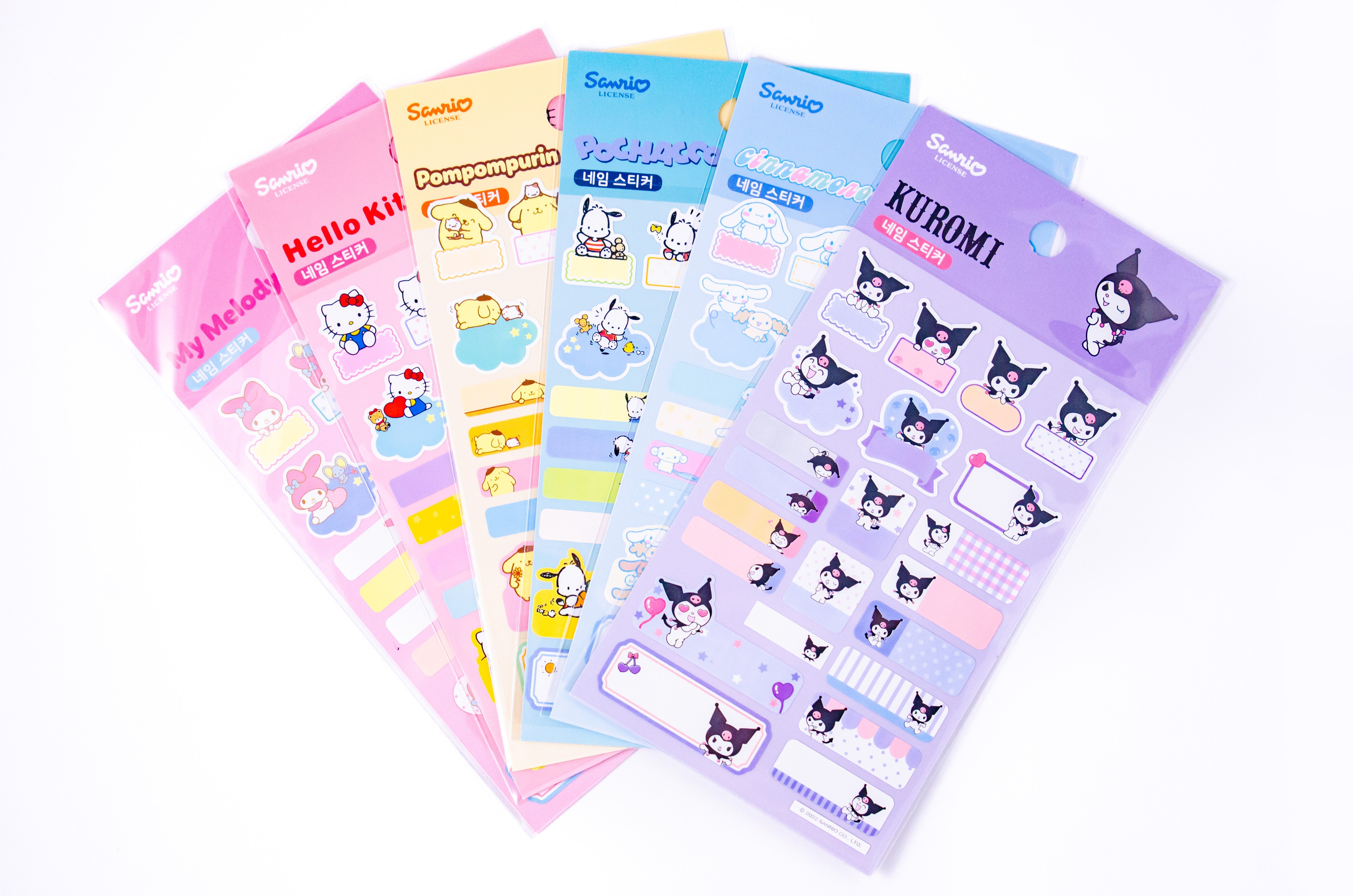 [SanrioKorea] Name Label Stickers (6 types) – Borah Studio